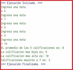 Promedio calificación más alta y calificación más baja
