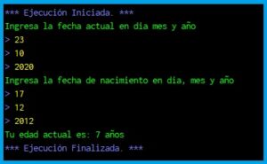 Algoritmo para calcular la edad de una persona en pseint
